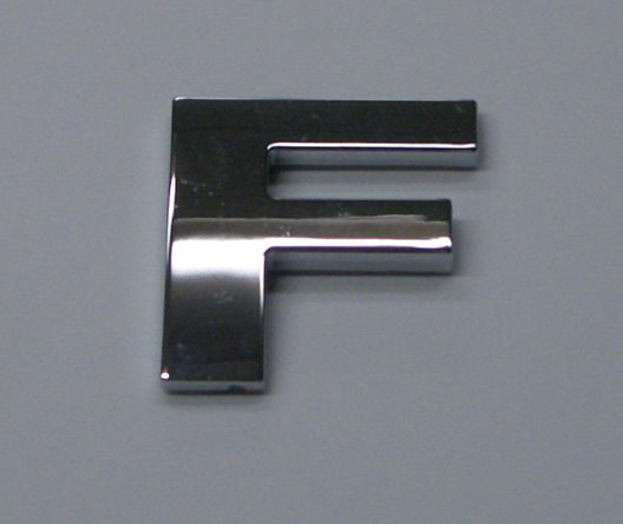 Chrome Letter 'F' | Car Badge UK