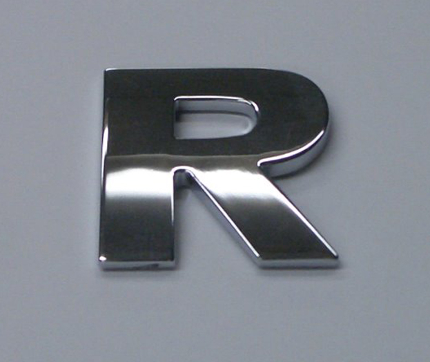 Chrome Letter 'R' | Car Badge UK